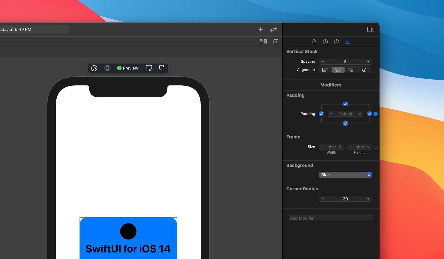 二、 在 Xcode 里进行可视化编辑 | SwiftUI学习笔记